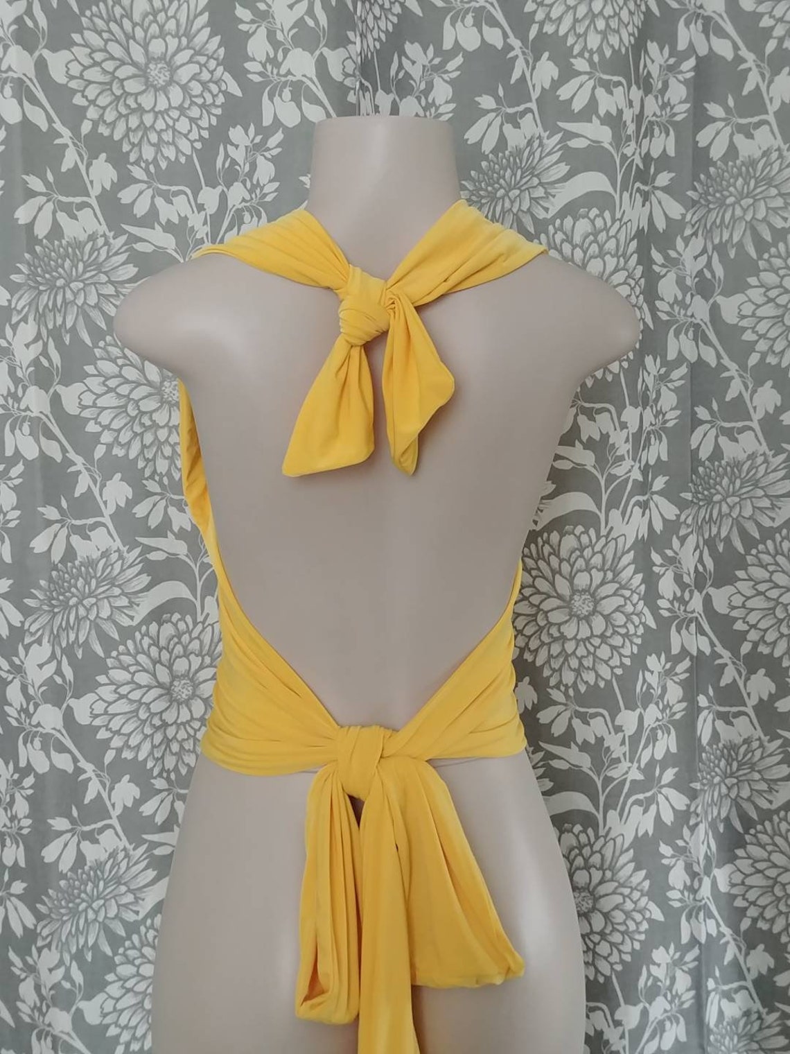 Yellow Wrap Crop Top Halter - Etsy
