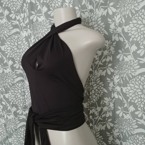 Black Halter Top - Etsy
