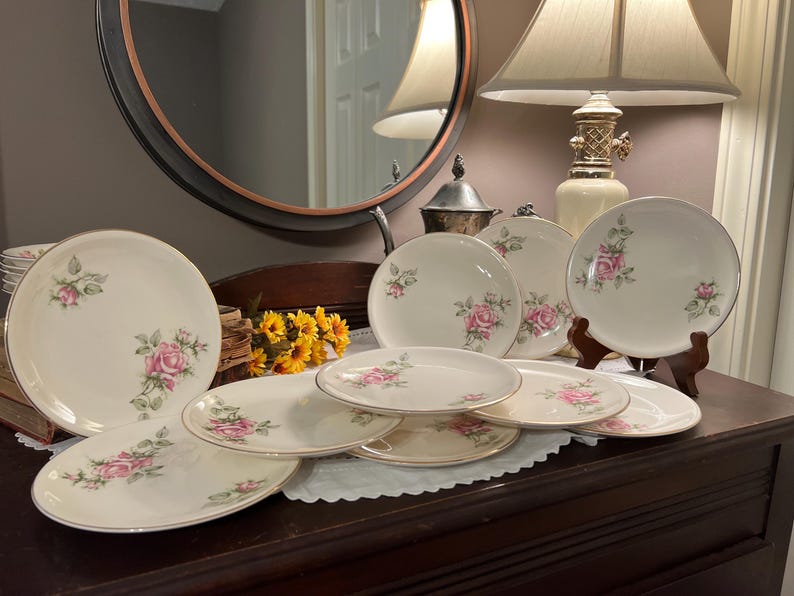 1950’s Paden City Pottery, Rose Pattern, B-49, Vintage Dinnerware - Etsy
