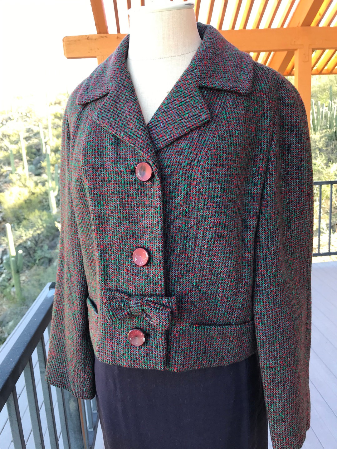 1960s WOOL JACKET/ ALEXON Vintage Wool Jacket/ Tweed 50s Jacket/ London ...