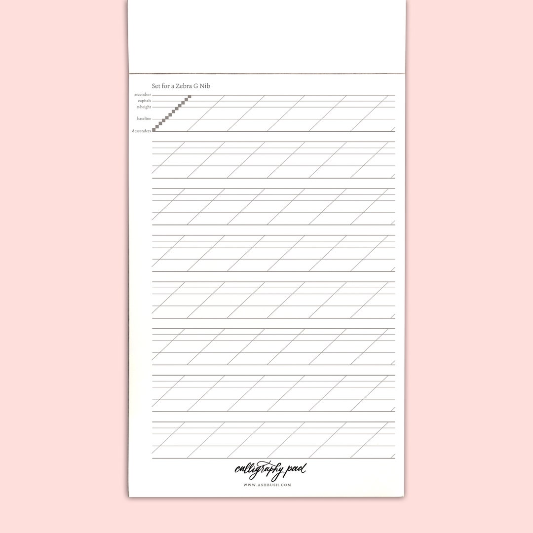 Calligraphy Practice Note Pad - Lined With Guides and a Slant for ...