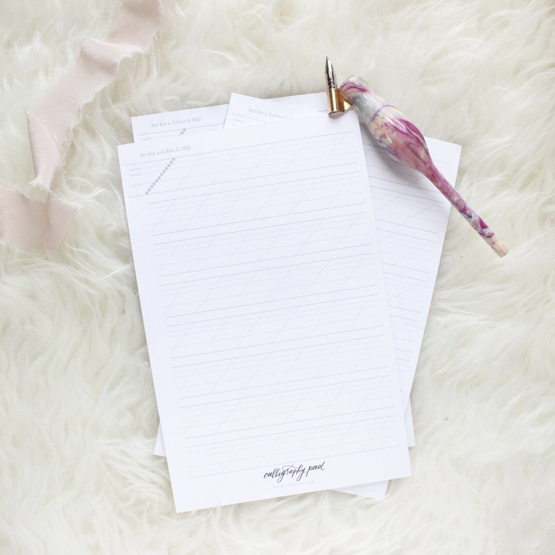 Calligraphy Practice Note Pad - Lined With Guides and a Slant for ...