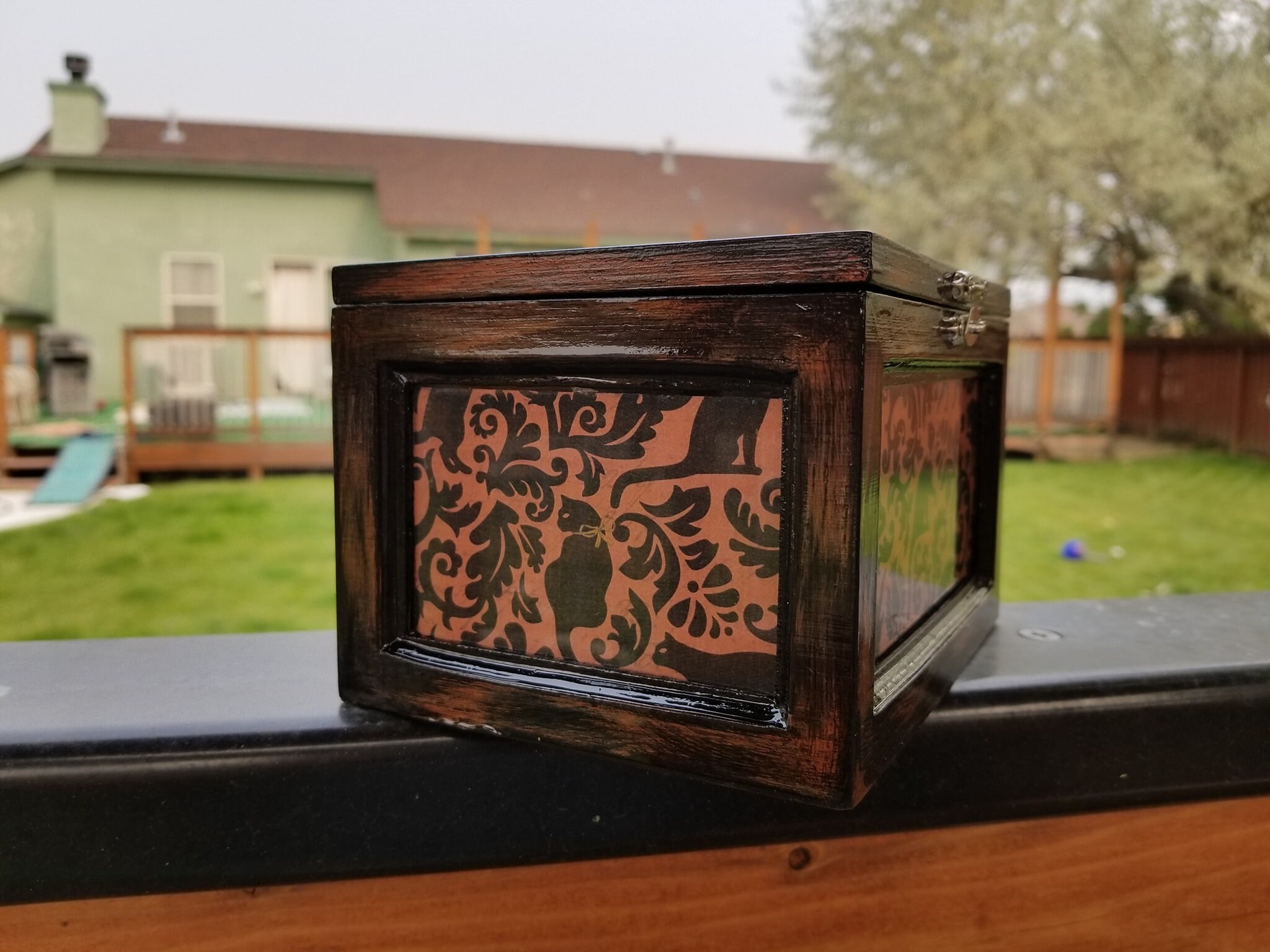 Black Cat Scrying Mirror Box, Hand Painted Altar Box - Etsy