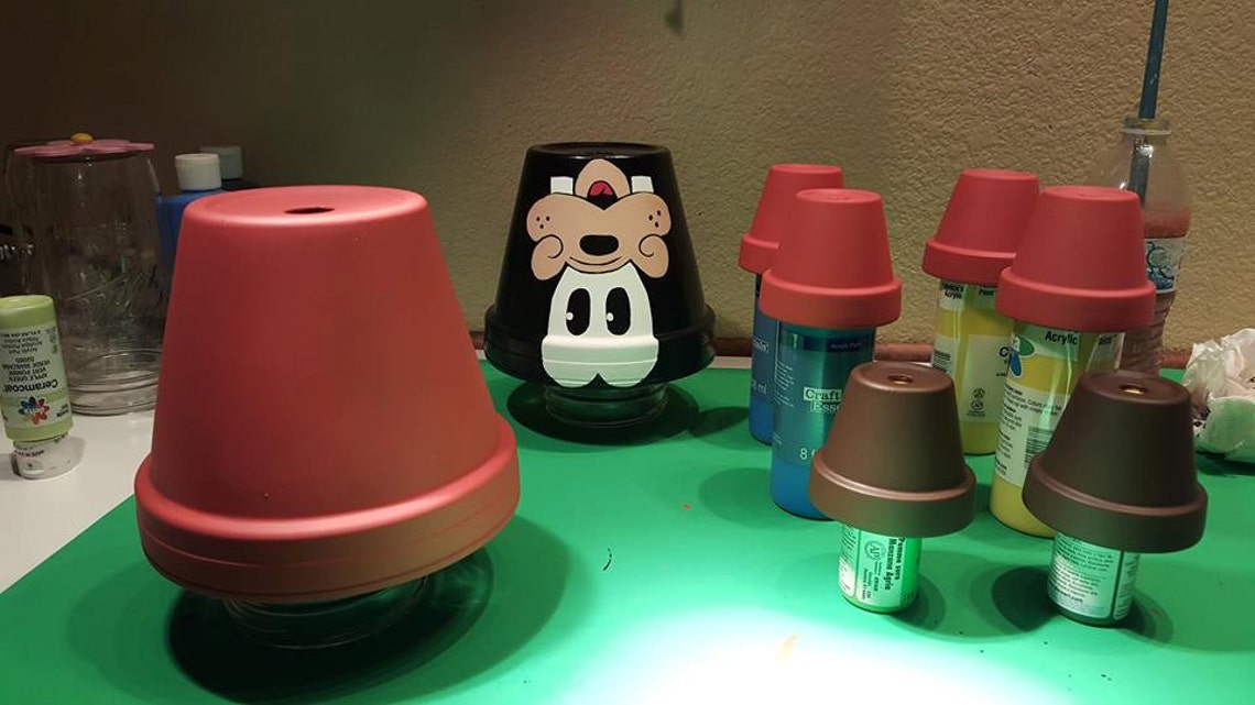 Hand Painted Goofy Clay Flower Pot - Etsy