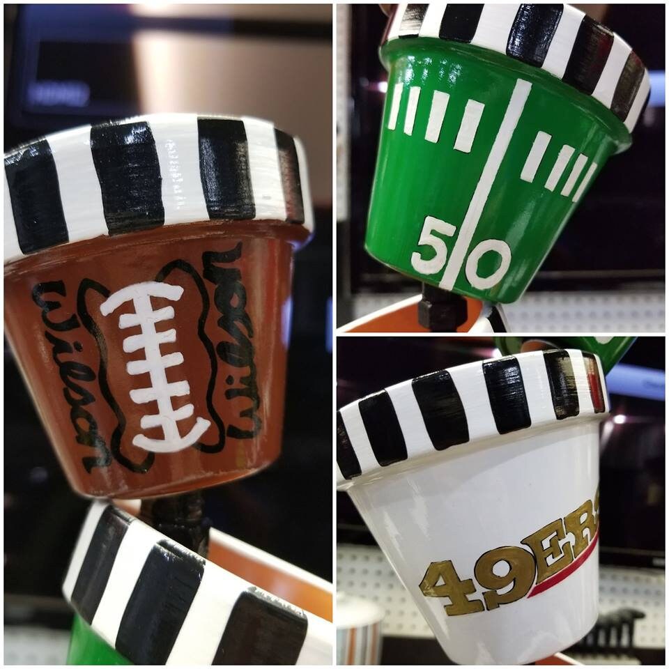 Pirate, NFL, Classic Disney, Tilted Pots With Stand, Hand Painted - Etsy