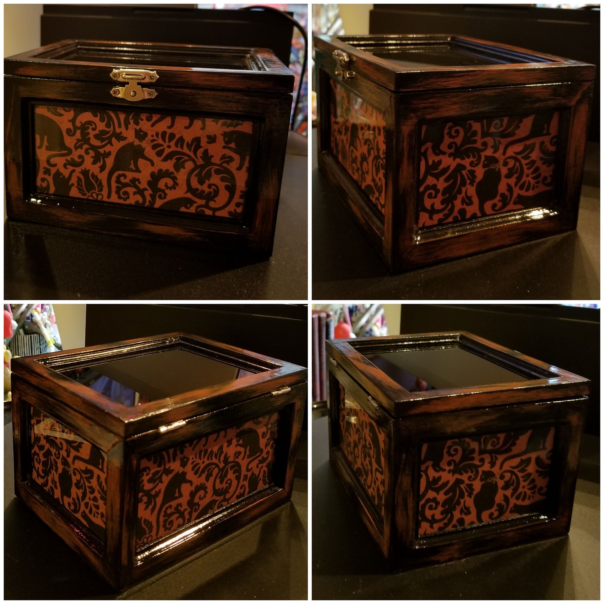 Black Cat Scrying Mirror Box Manifest Box Altar Box Crystal | Etsy