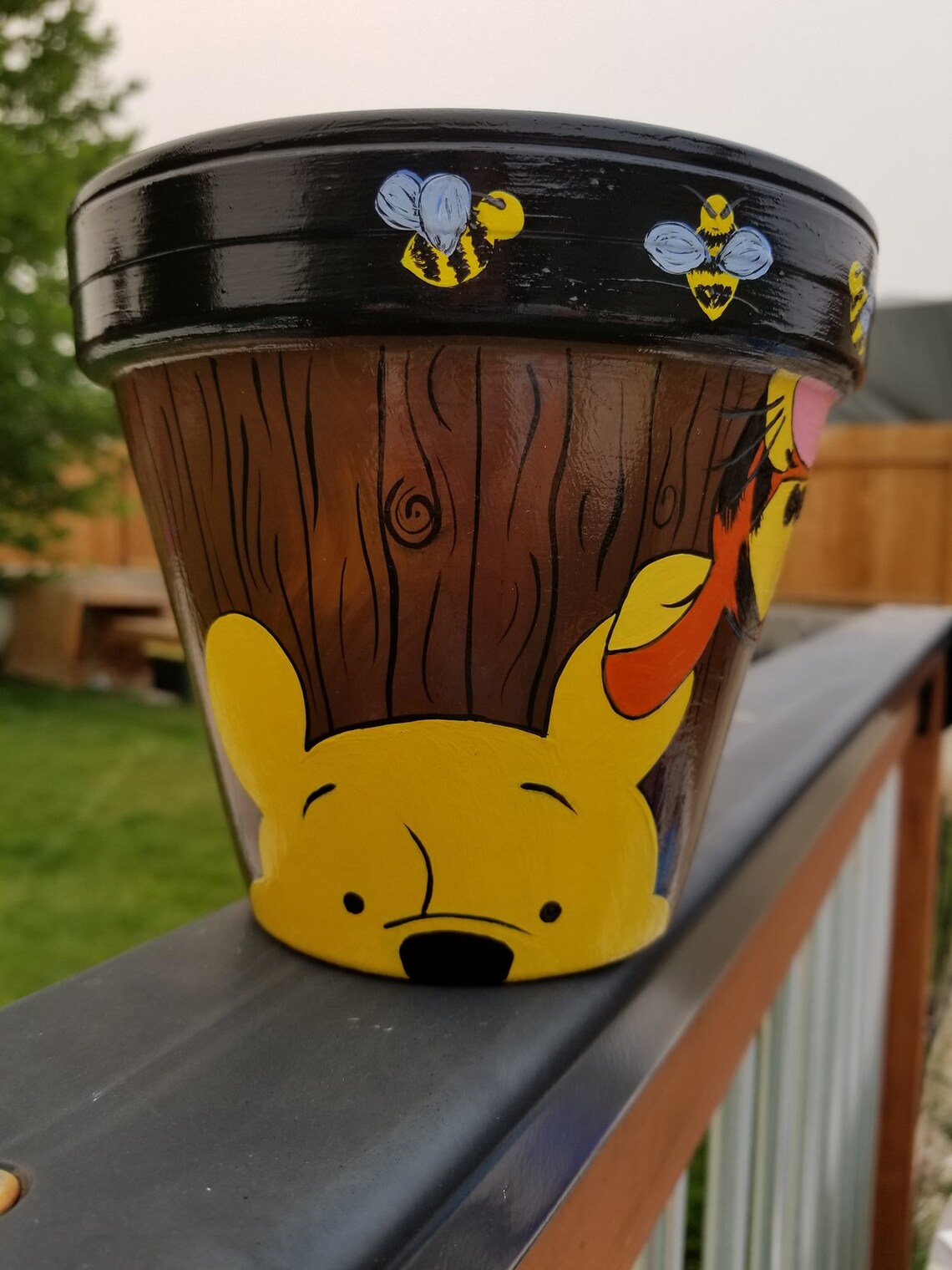 6 Hand Painted Pooh and Tigger Flower Pot - Etsy