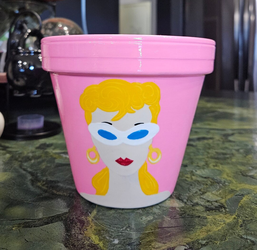 Barbie Hand Painted Flower Pot 8", 6" 5" or 4" - Etsy