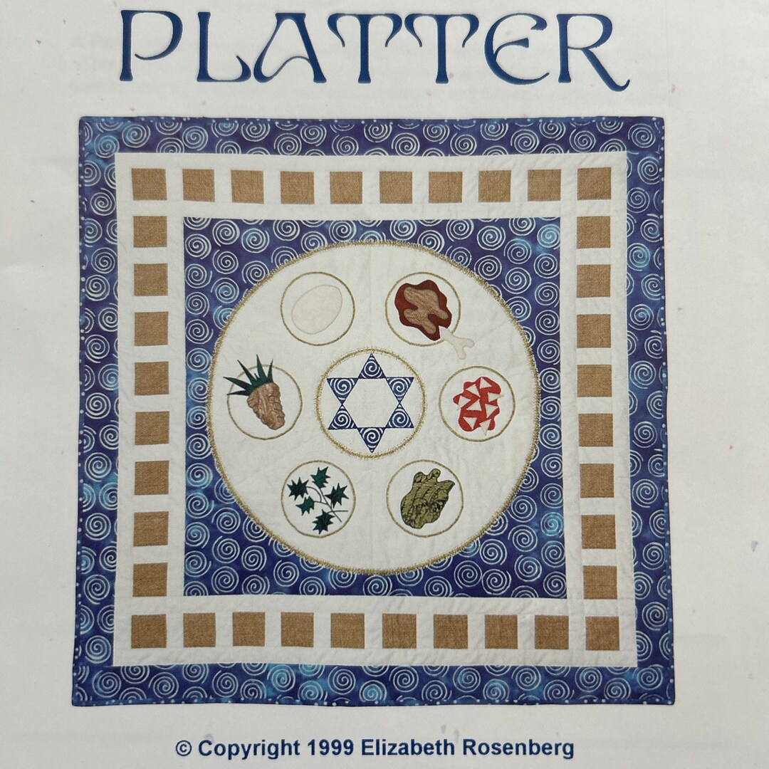 Passover Seder Plate Quilt Pattern Applique Pieced 36 Square - Etsy