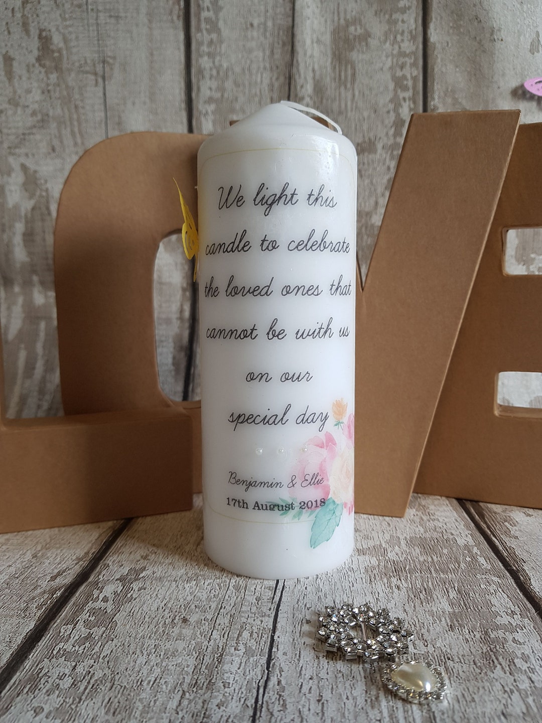 Personalised Memorial Candle for Wedding – in Loving Memory ...
