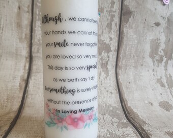 Large Personalised in Loving Memory Remembrance Candle Wedding - Etsy