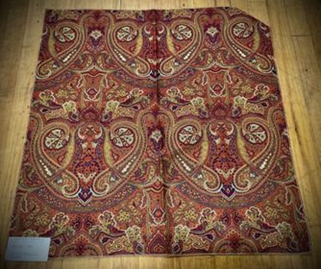 Maroon Paisley Designer Fabric Sample Brunschwig & Fils by Third and ...