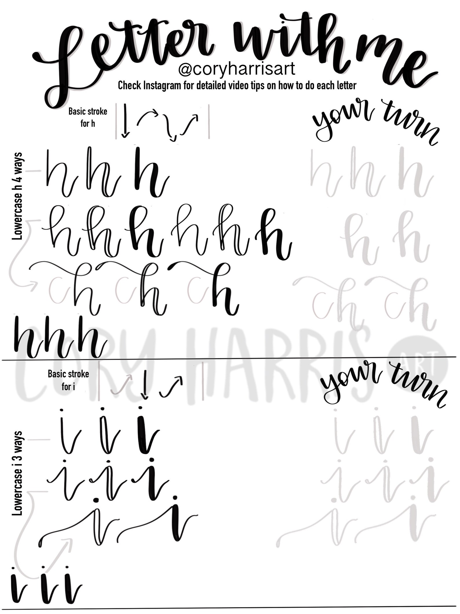 H-Q Lettering Guide - Etsy