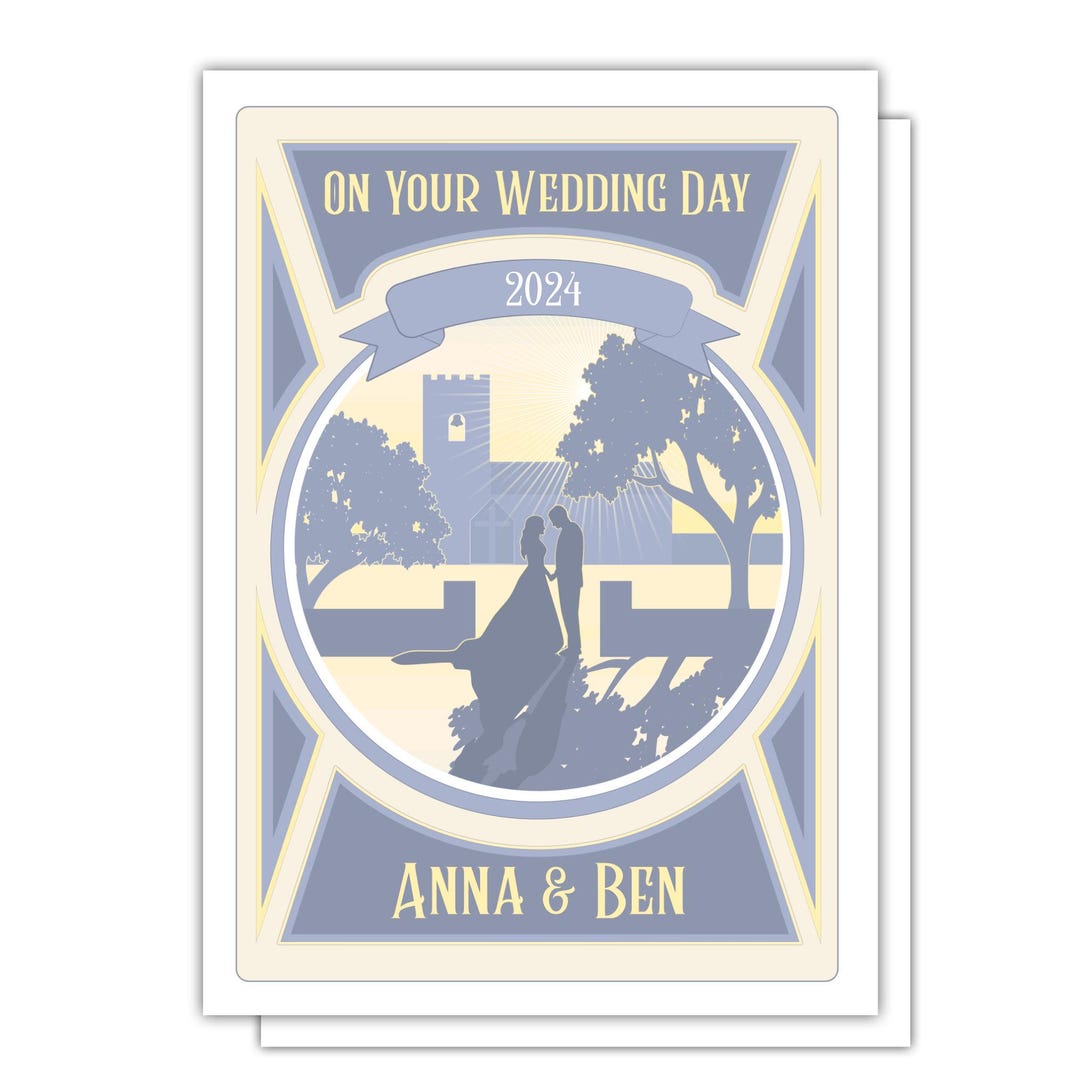 Church Wedding Card Personalised Customisable Wedding Couple - Etsy