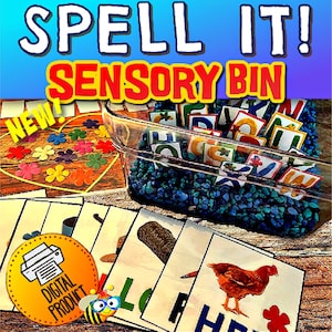 Spell It Sensory Bin | Spelling Activity | Sensory Bin Activity | Seek ...
