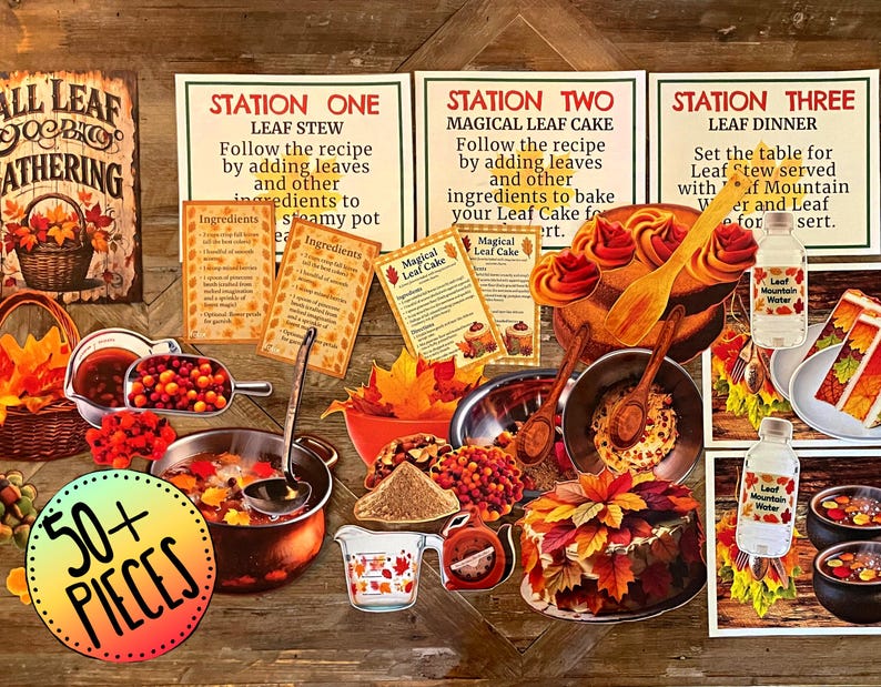 Leaf Gathering Dramatic Play | Printable | Fall Leaves Pretend Play ...