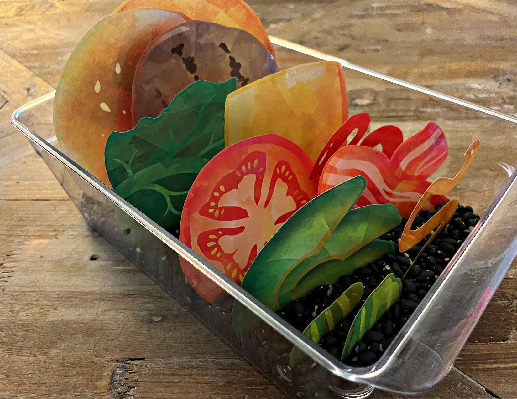 Build a Hamburger Sensory Bin | Hamburger Activity | Sensory Bin ...