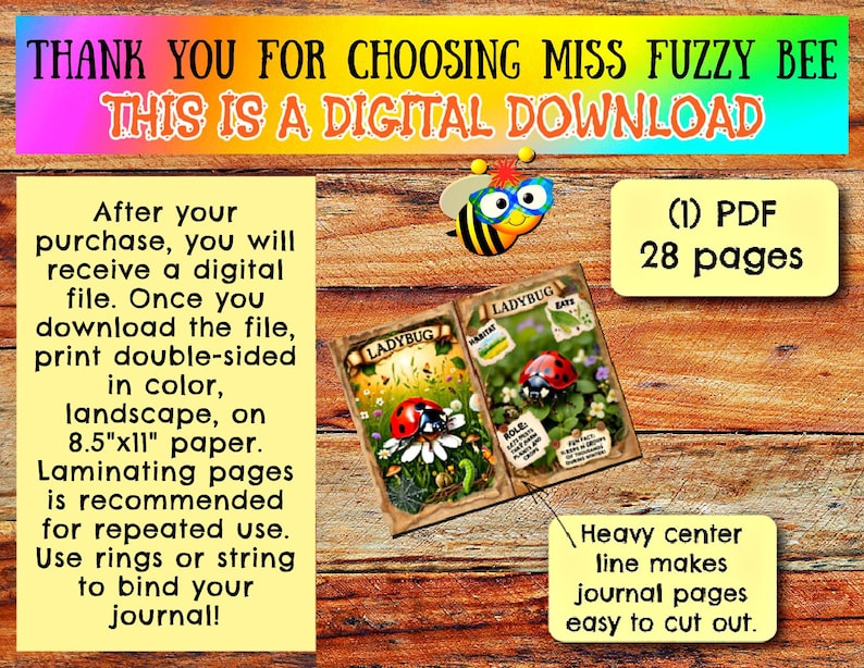 Insect Journal | Printable Bug Book | Digital Download | Reading Center ...