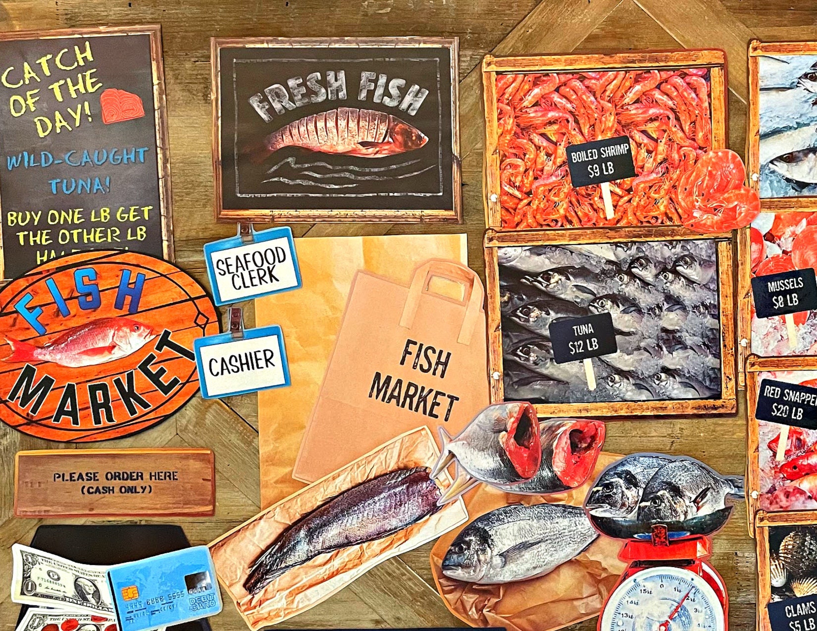Fish Market Dramatic Play | Pretend Play Fish Market | Fish Activity ...