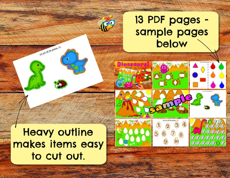 Dinosaur Busy Book Dinosaur Activities Printables Prek Skills Preschool ...