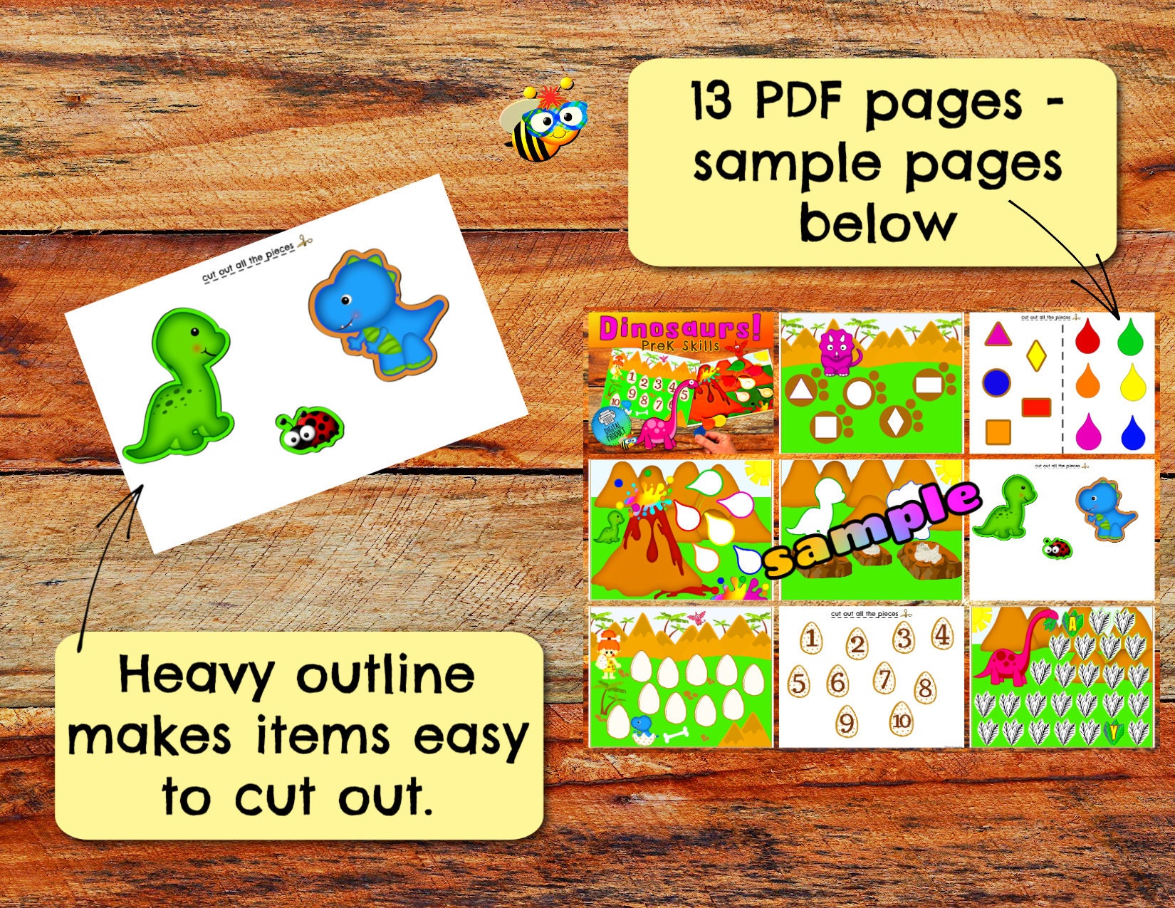 Dinosaur Busy Book Dinosaur Activities Printables Prek Skills Preschool ...