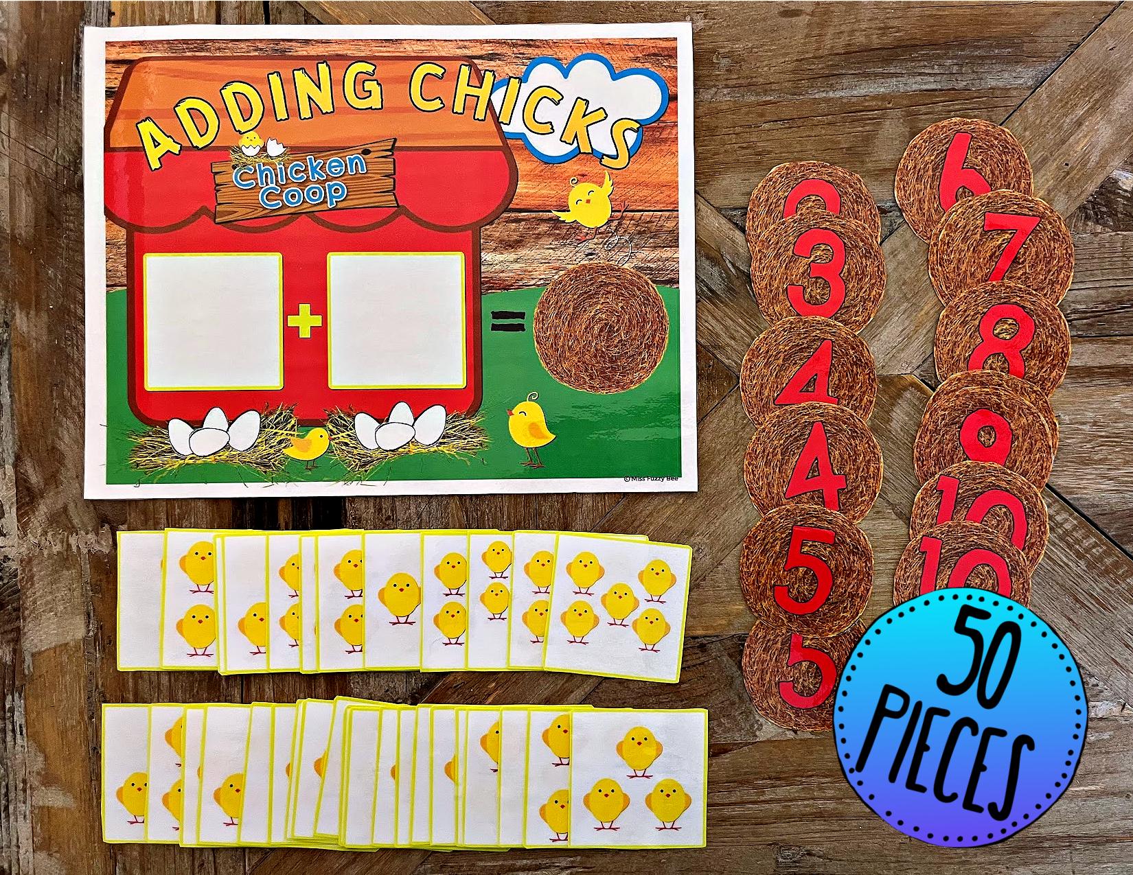 Addition Chicks Sensory Bin Activity | Math Centers | Addition Activity ...
