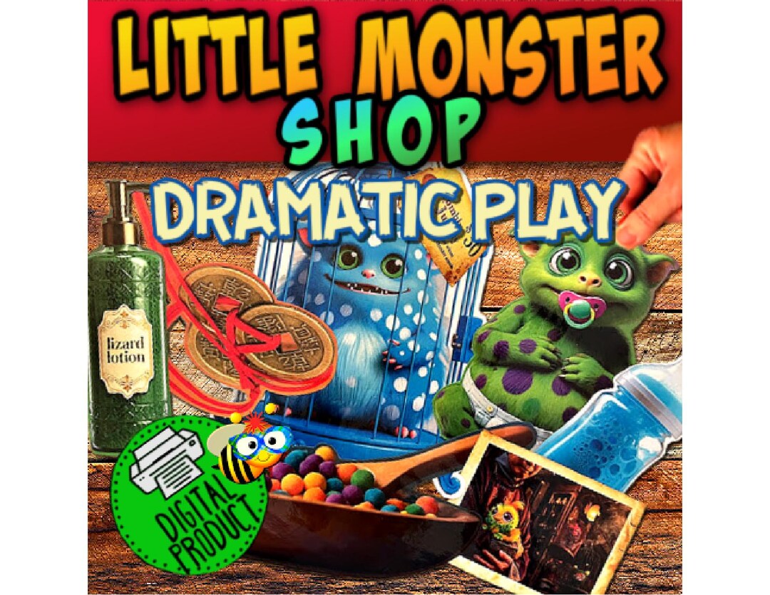 Little Monster Shop Dramatic Play | Monster Playset | Pretend Monsters ...