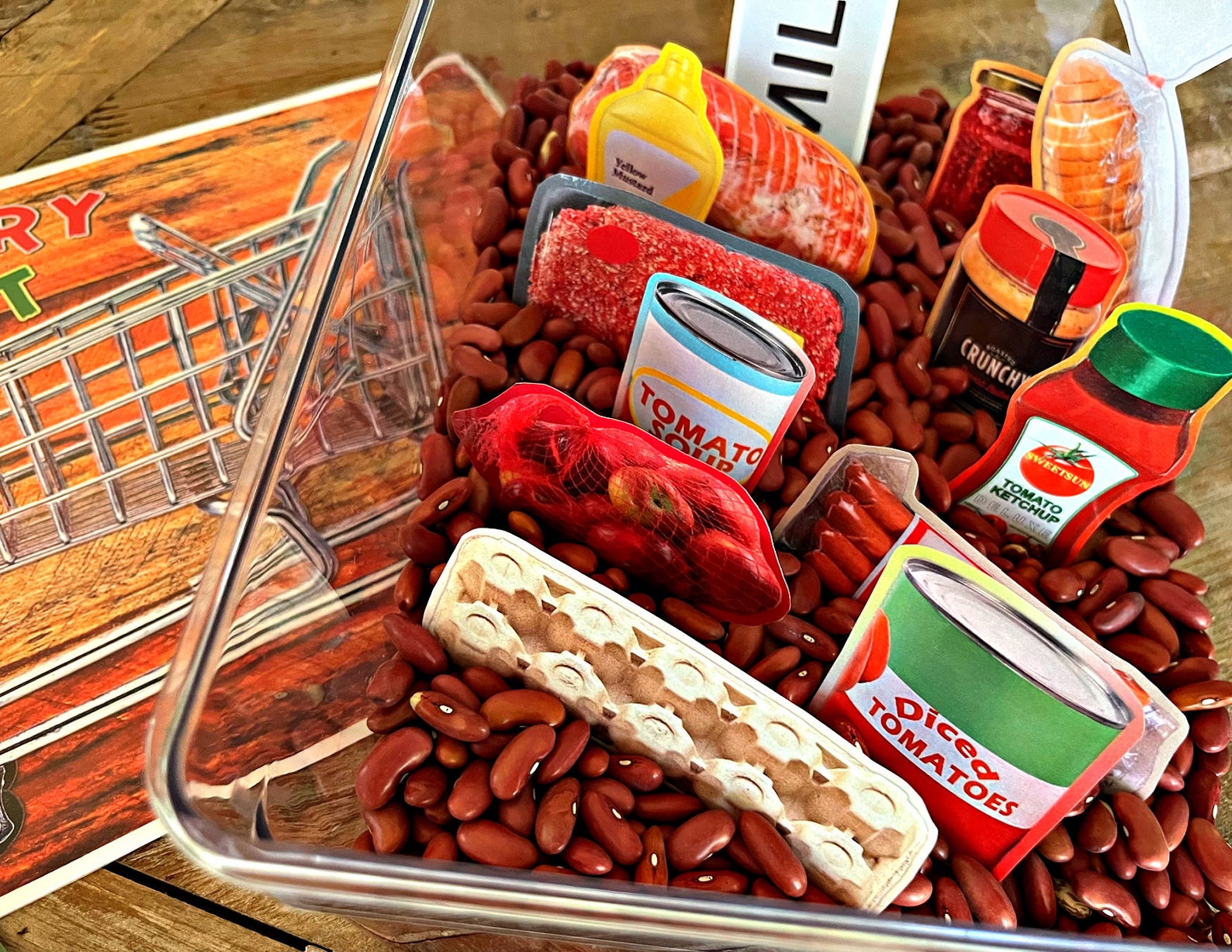 Grocery Hunt Sensory Bin | Grocery List | Grocery Activity | Sensory ...