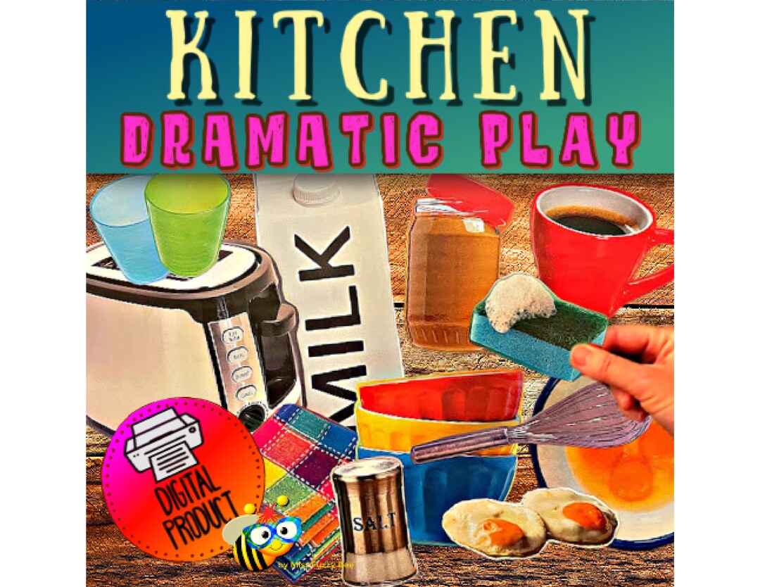 Kitchen Dramatic Play Set | Pretend Play, Food Cutouts, Bulletin Board ...