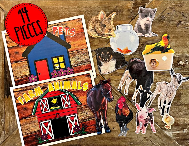 House Pet Farm Animal Sorting Mats | Prek Kindergarten Animal ...