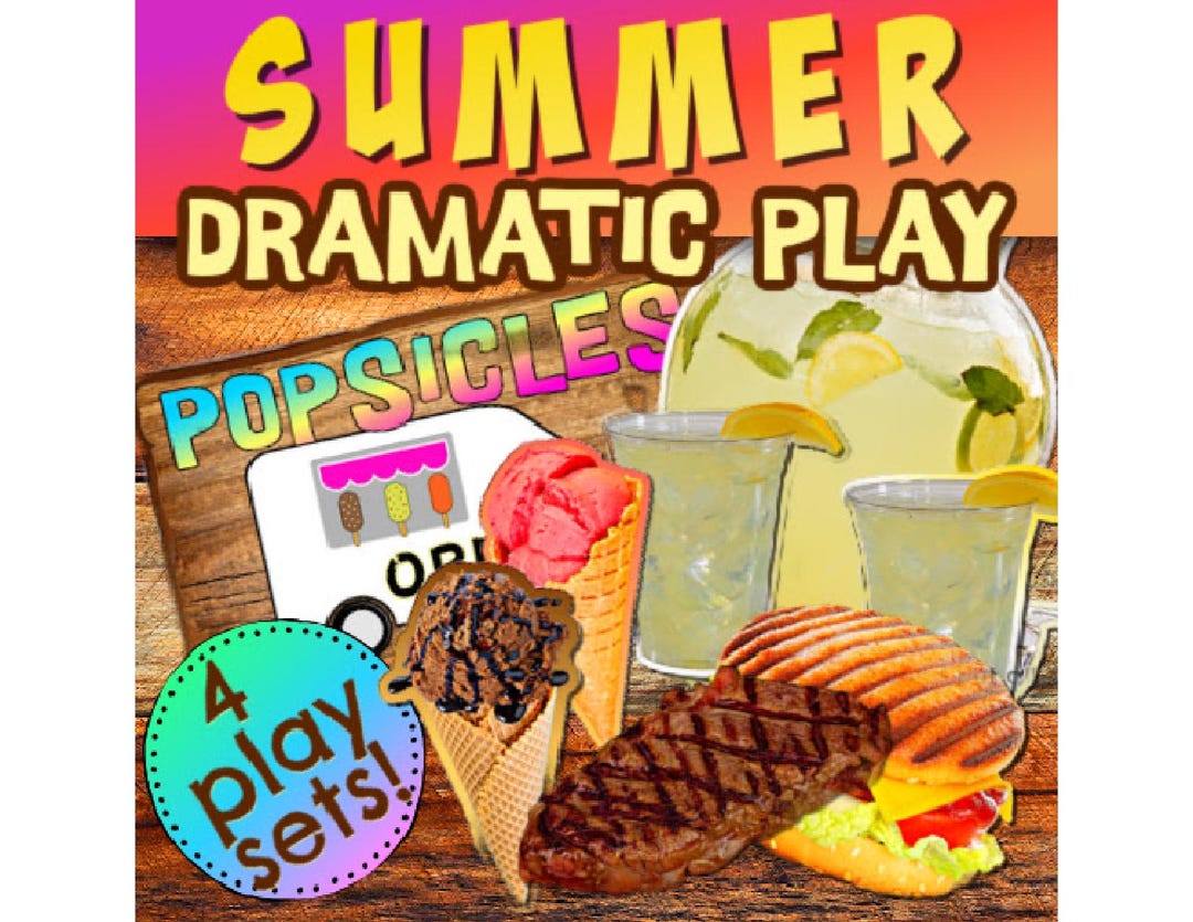 Summer Dramatic Play Bundle | Grilling Pretend Play | Ice Cream Pretend ...