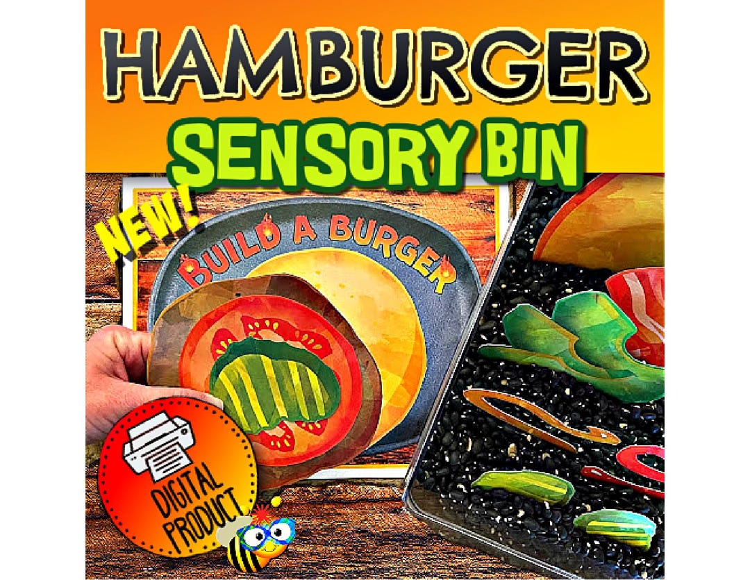 Build a Hamburger Sensory Bin | Hamburger Activity | Sensory Bin ...