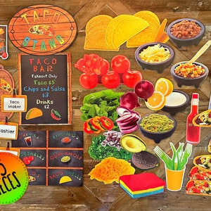 Taco Stand Dramatic Play | Taco Pretend Play | Food Cutouts | Prek ...