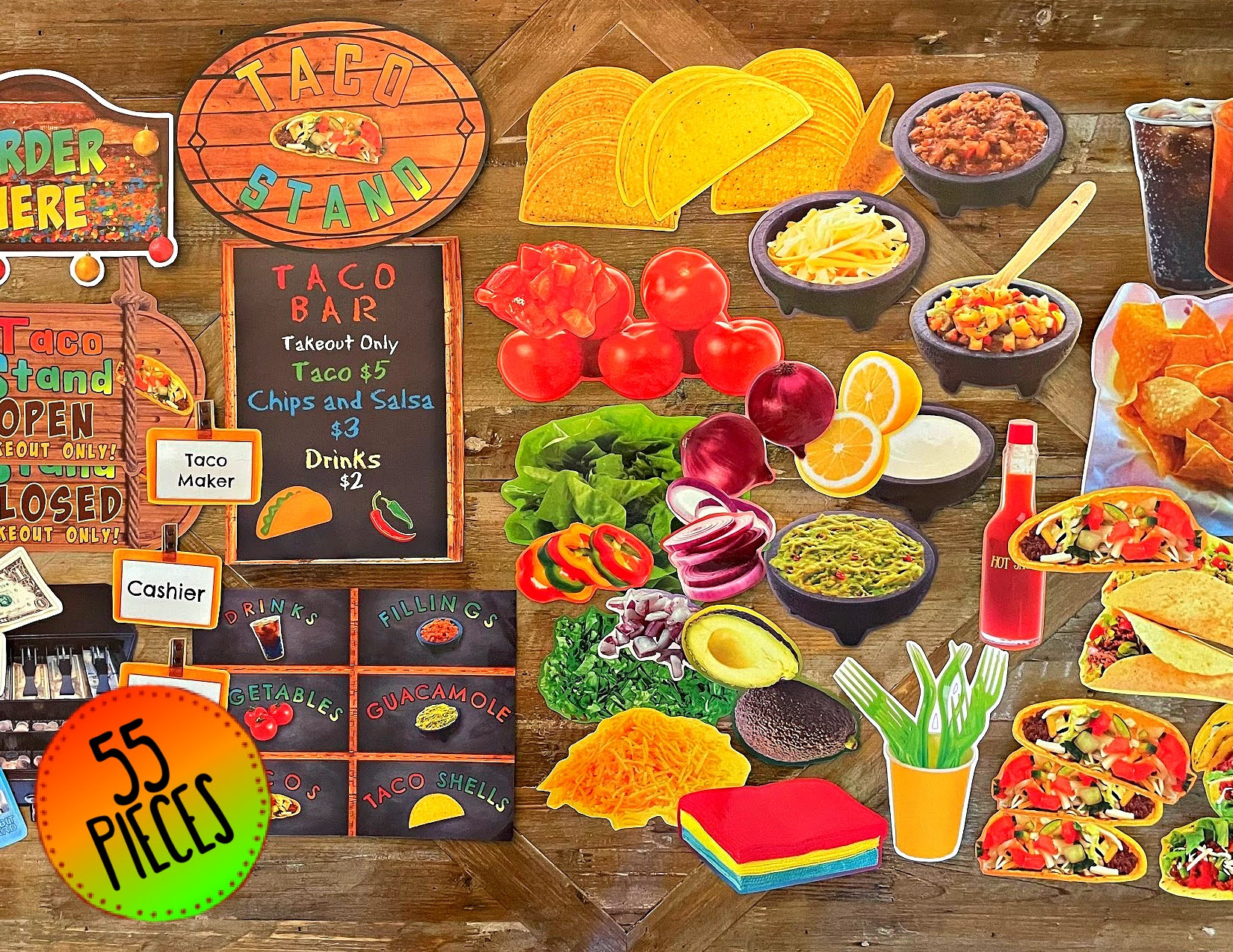 Taco Stand Dramatic Play | Taco Pretend Play | Food Cutouts | Prek ...