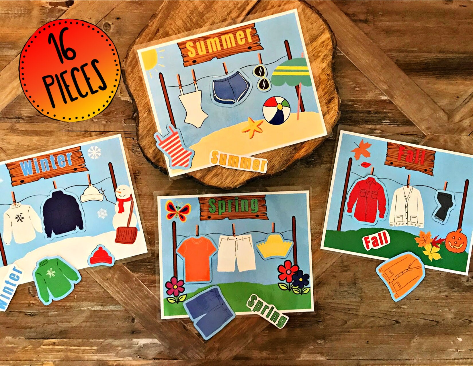 Four Seasons | Learn Seasons | Sorting Mats | Weather Clothing | Center ...