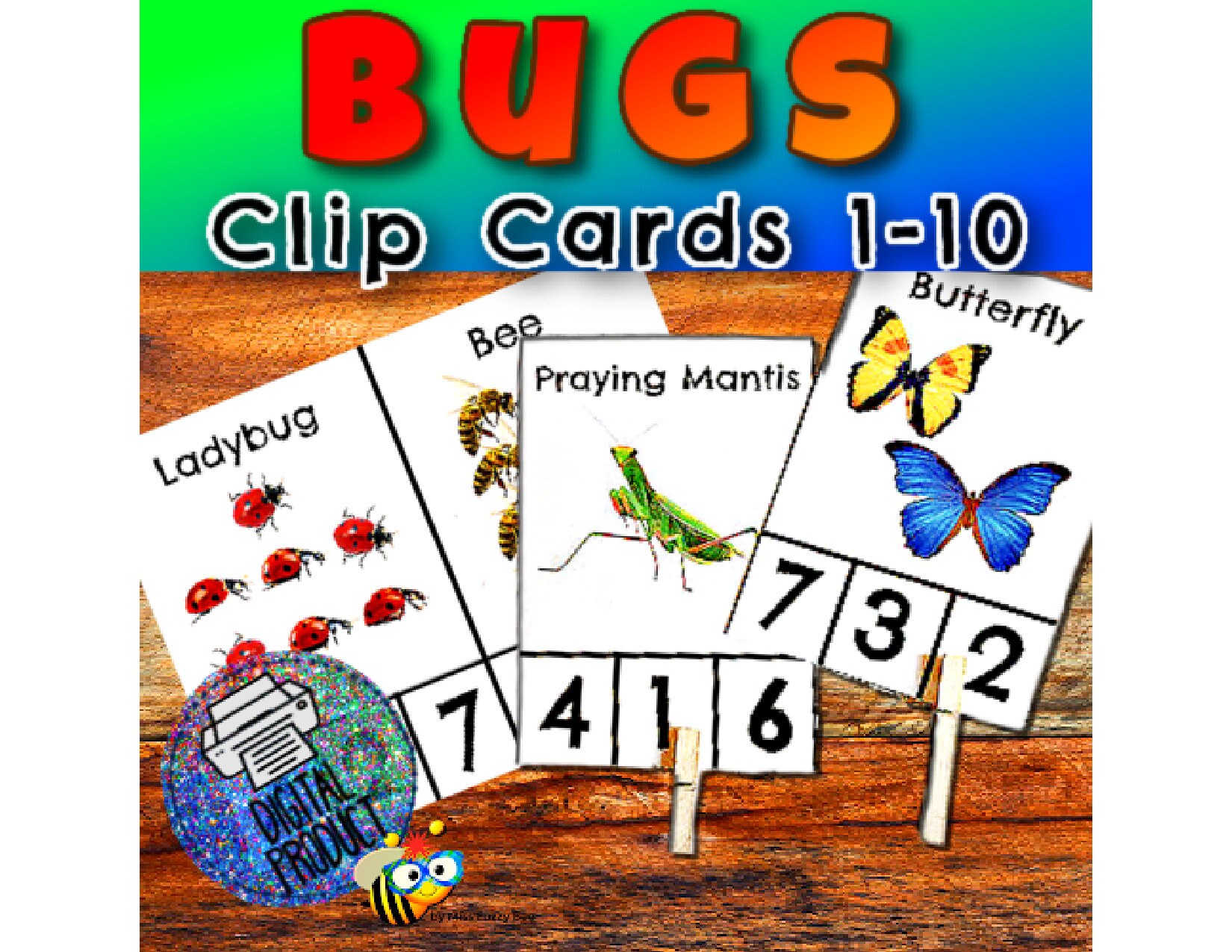Bug Count and Clip Cards | Count and Clip Cards | Bugs | Printables ...