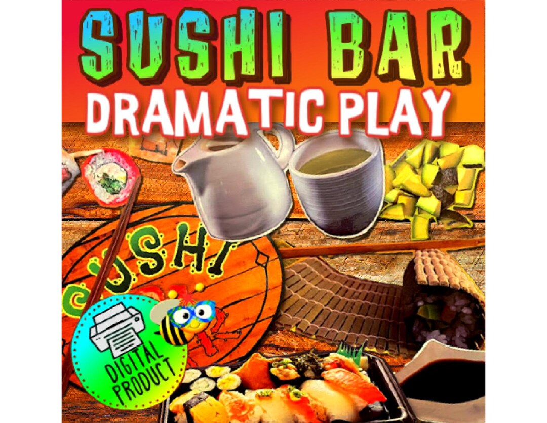 Sushi Bar Dramatic Play | Food Pretend Play | Food Cutouts | Preschool ...