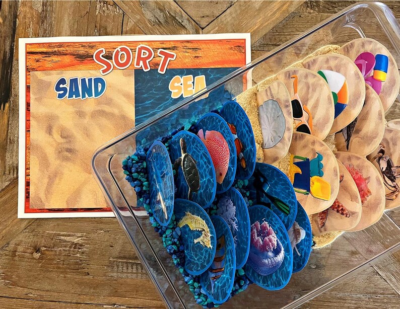 Sand and Sea Sorting Sensory Bin | Ocean Objects Sorting | Sensory Bin ...