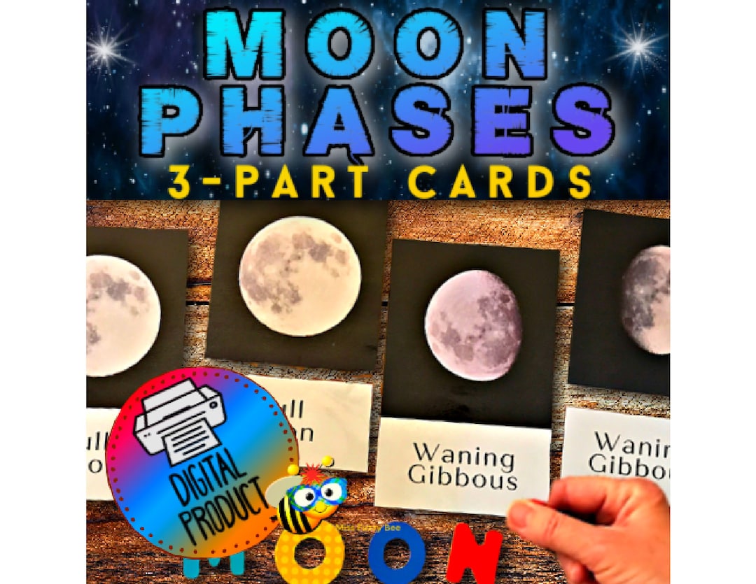 Moon Phases | Phases of the Moon | Three-part Cards | Printable ...