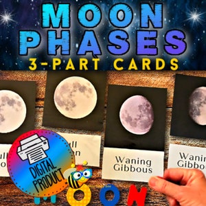 Moon Phases | Phases of the Moon | Three-part Cards | Printable ...
