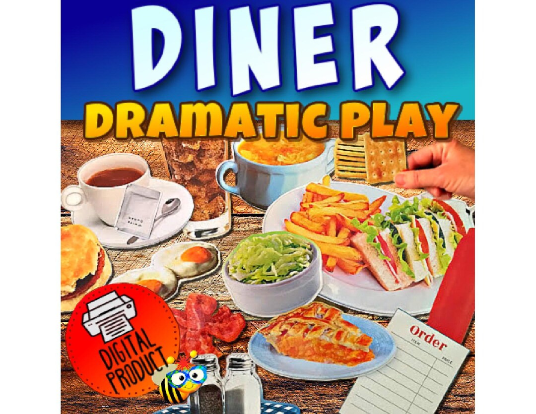Diner Dramatic Play | Restaurant Pretend Play | Bulletin Board Decor ...
