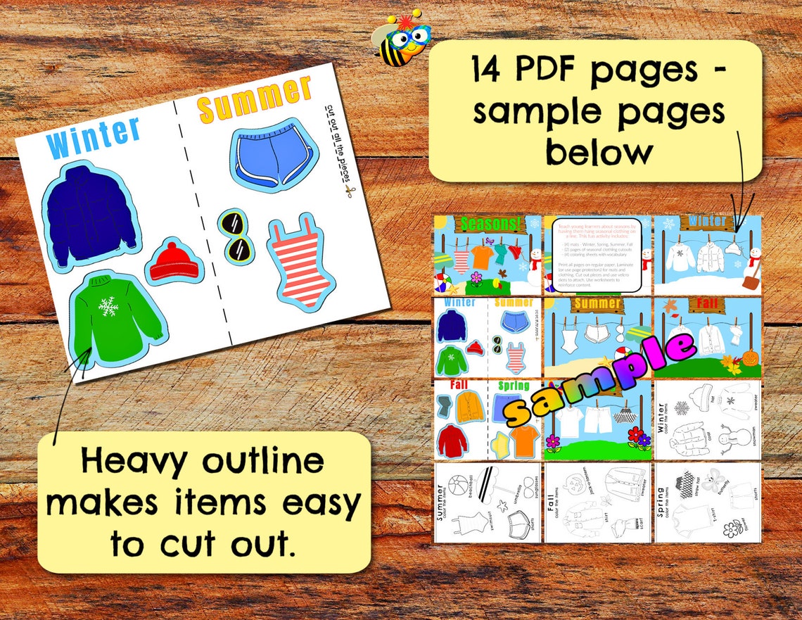 Four Seasons Learn Seasons Sorting Mats Weather Clothing - Etsy