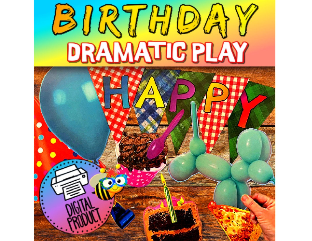 Birthday Party Dramatic Play Set Printable for Preschool & Homeschool ...
