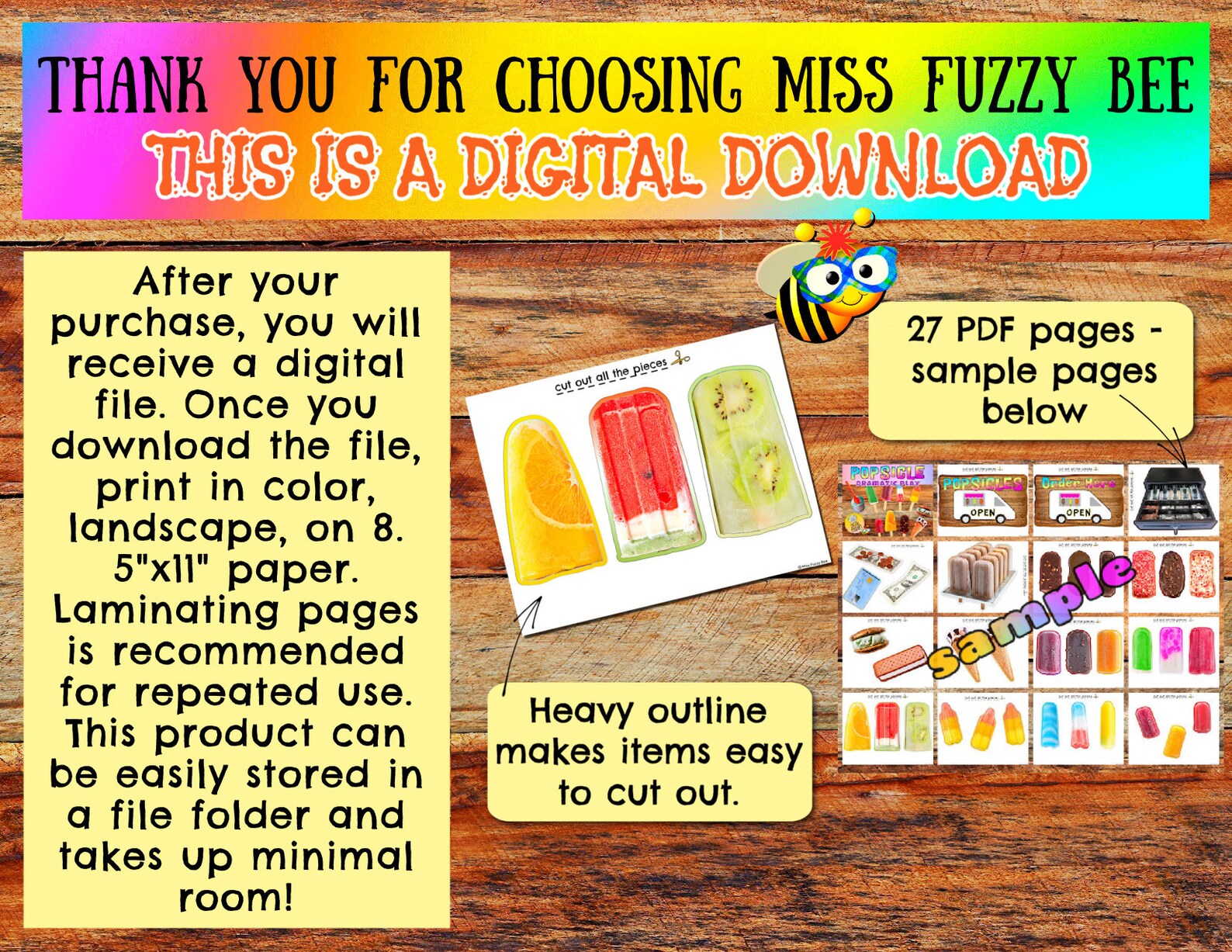 Dramatic Play Popsicle Truck Popsicle Truck Pretend Play - Etsy