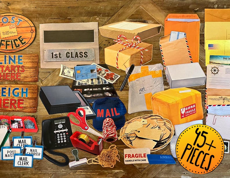 Post Office Dramatic Play | Mailroom Pretend Play | Bulletin Board ...