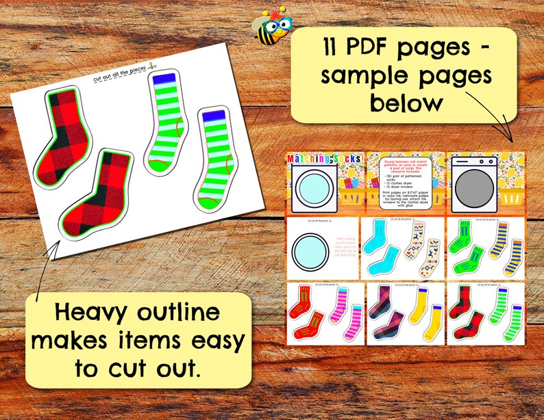 Preschool Matching Activity Socks Activity Printables Preschool Skills ...