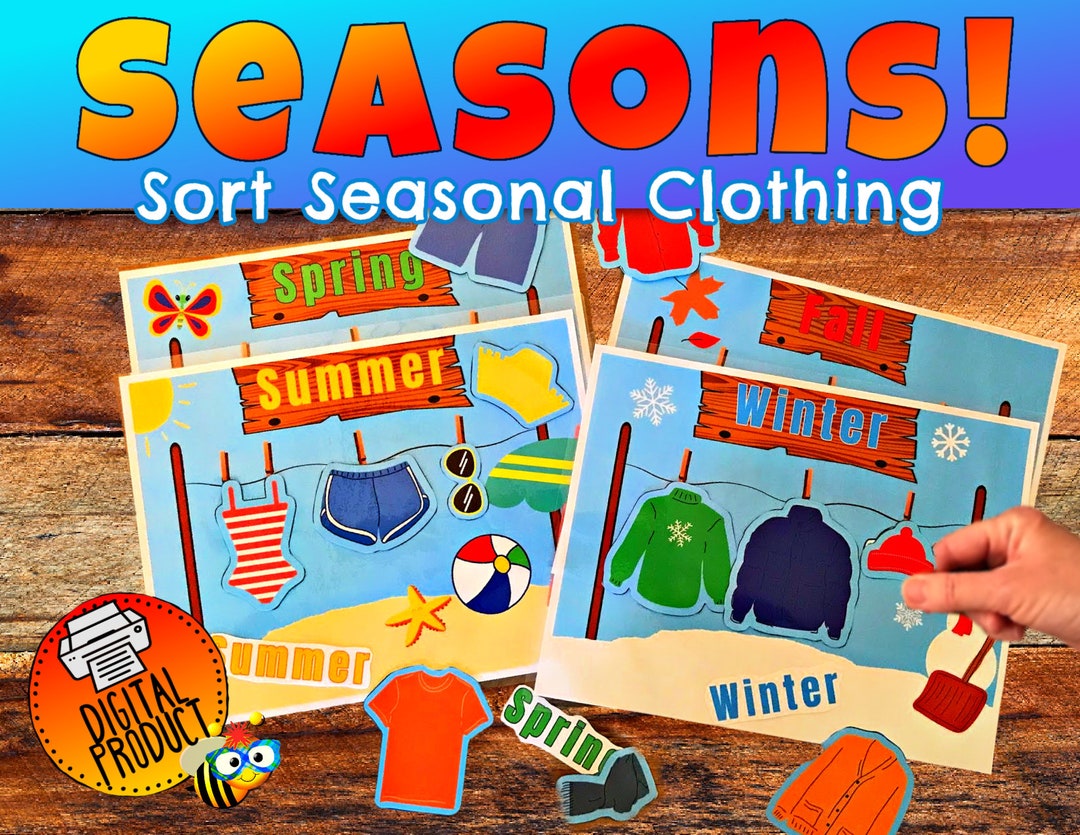 Four Seasons Learn Seasons Sorting Mats Weather Clothing - Etsy