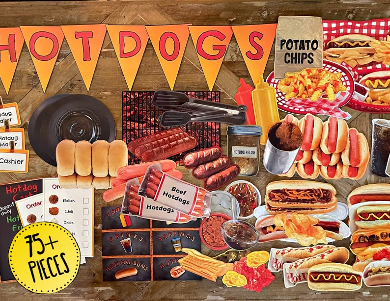Hotdog Cart Dramatic Play | Food Pretend Play | Food Cutouts | Prek ...