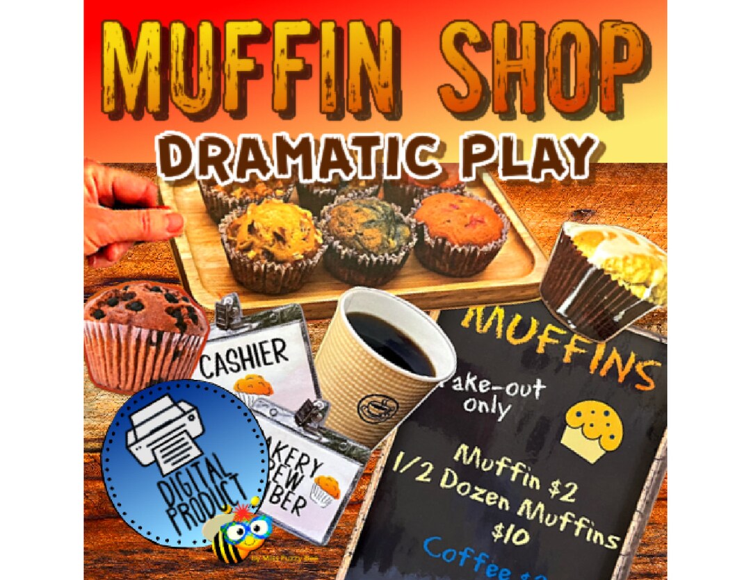 Muffin Shop Dramatic Play | Food Pretend Play | Bakery Muffin Decor ...