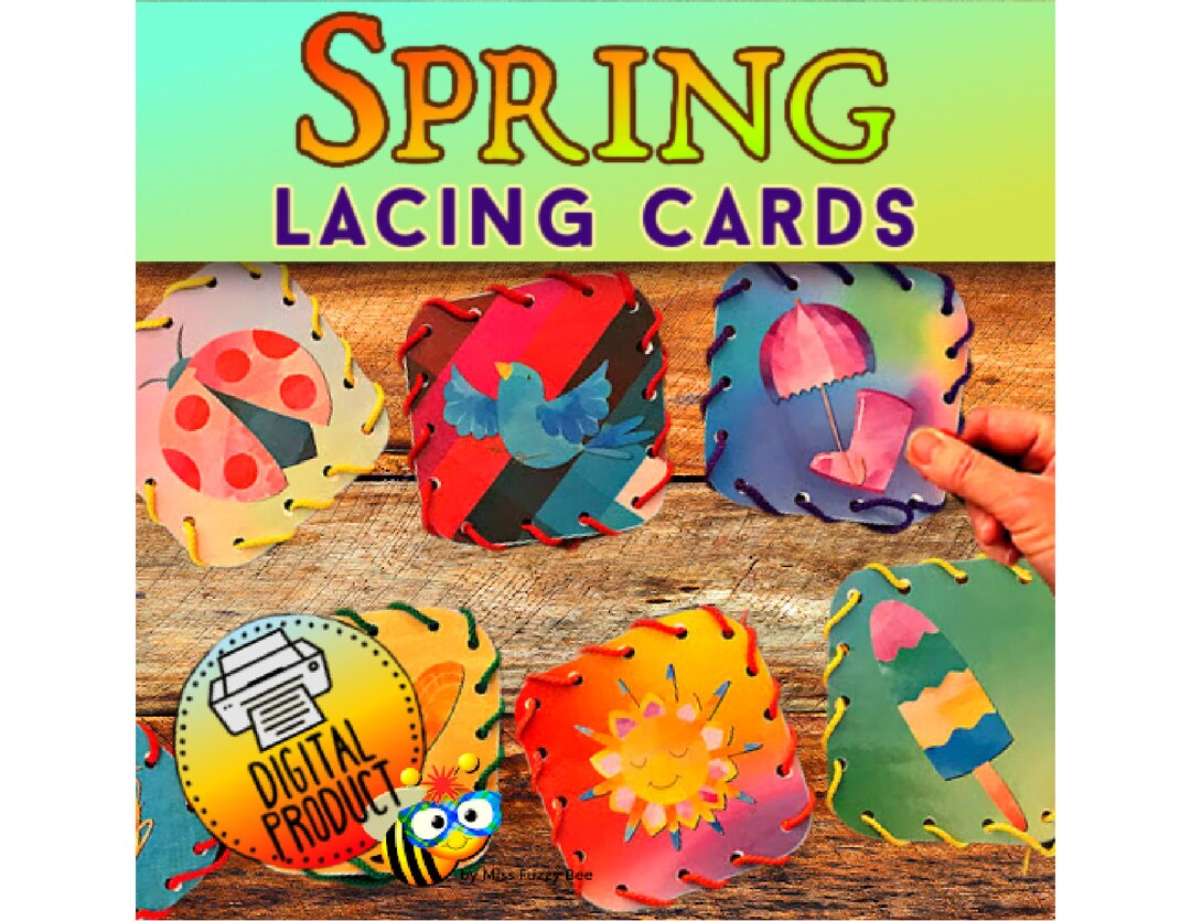 Spring Lacing Cards | Lacing Cards | Spring Activity | Preschool | Prek ...